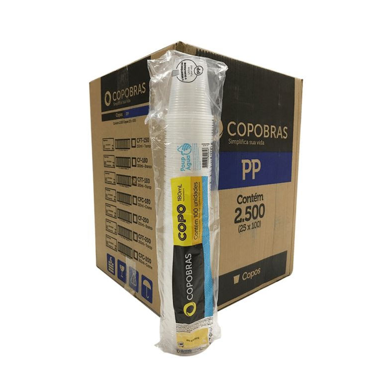 Copo Descartável Copobras 180ml 2500 unidades – Comercializza