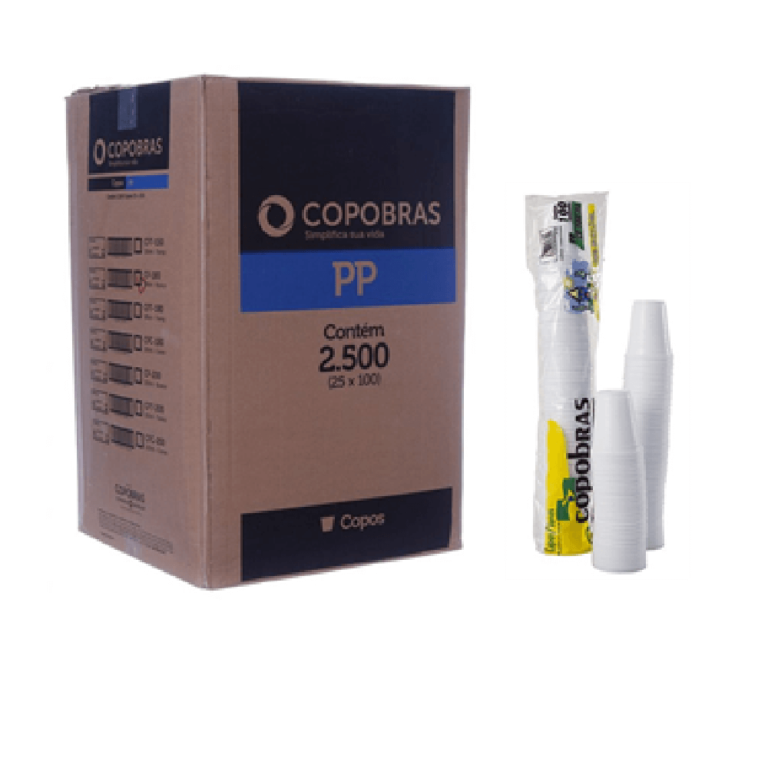 Copo Descartável Copobras 180ml 2500 unidades – Comercializza